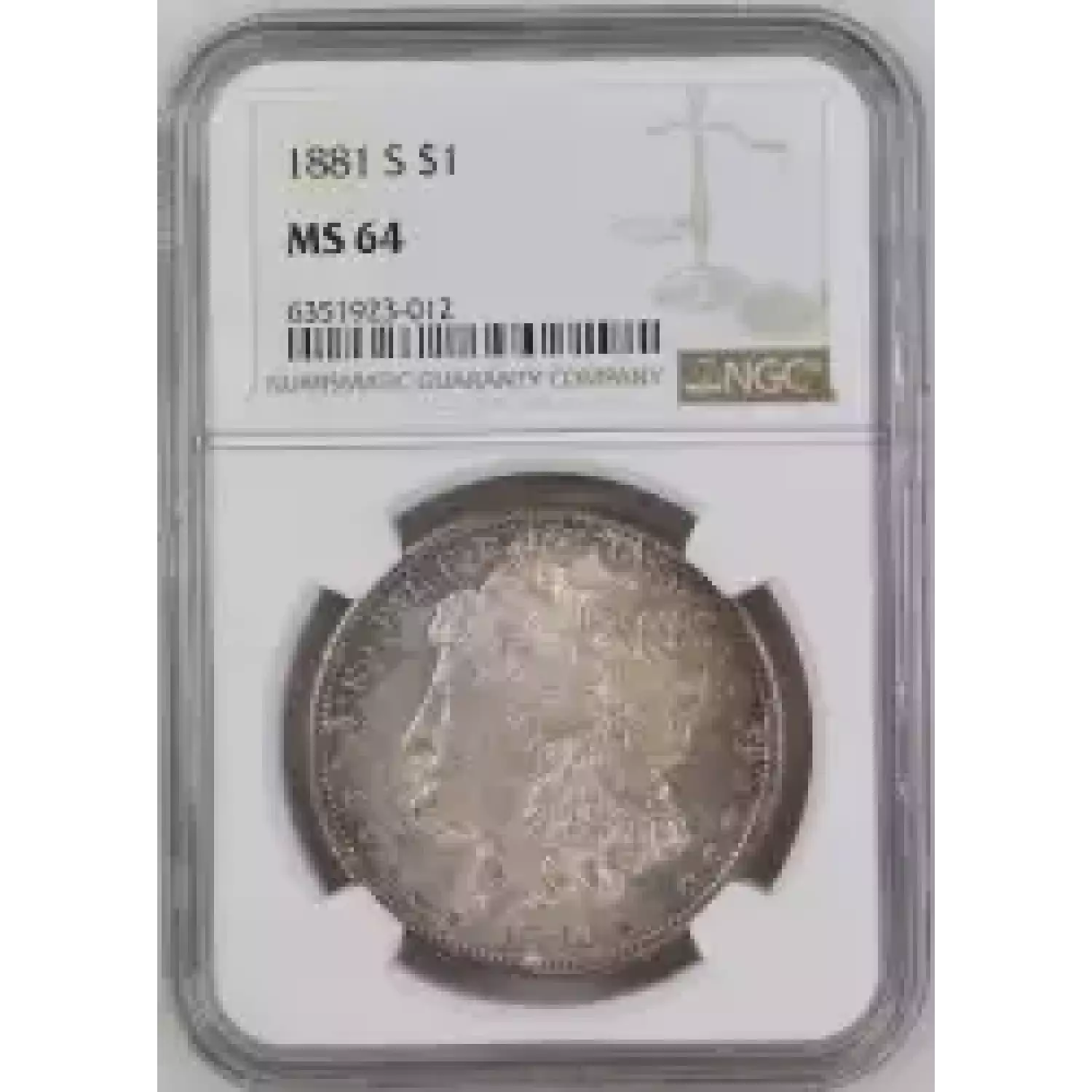 1881-S Morgan Silver Dollar NGC MS-64 - Old Pueblo Coin