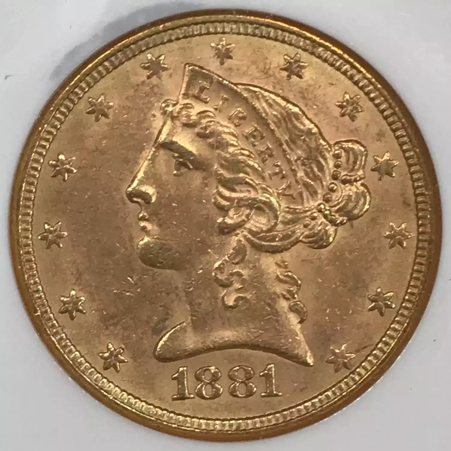 1881 $5 Gold Liberty Head Half Eagle NGC MS-62 - Old Pueblo Coin