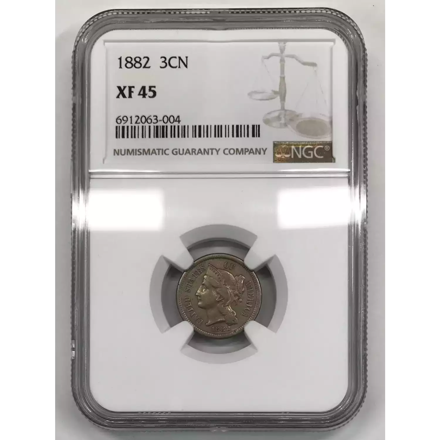 1882 Nickel Three Cent Piece (3CN) NGC XF-45 - Old Pueblo Coin
