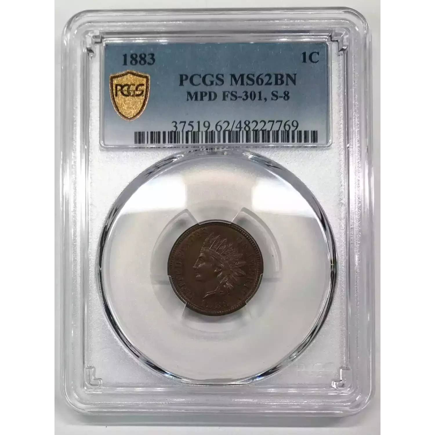 1883 Indian Head Cent PCGS MS-62 BN MPD FS-301, S-8 - Old Pueblo Coin