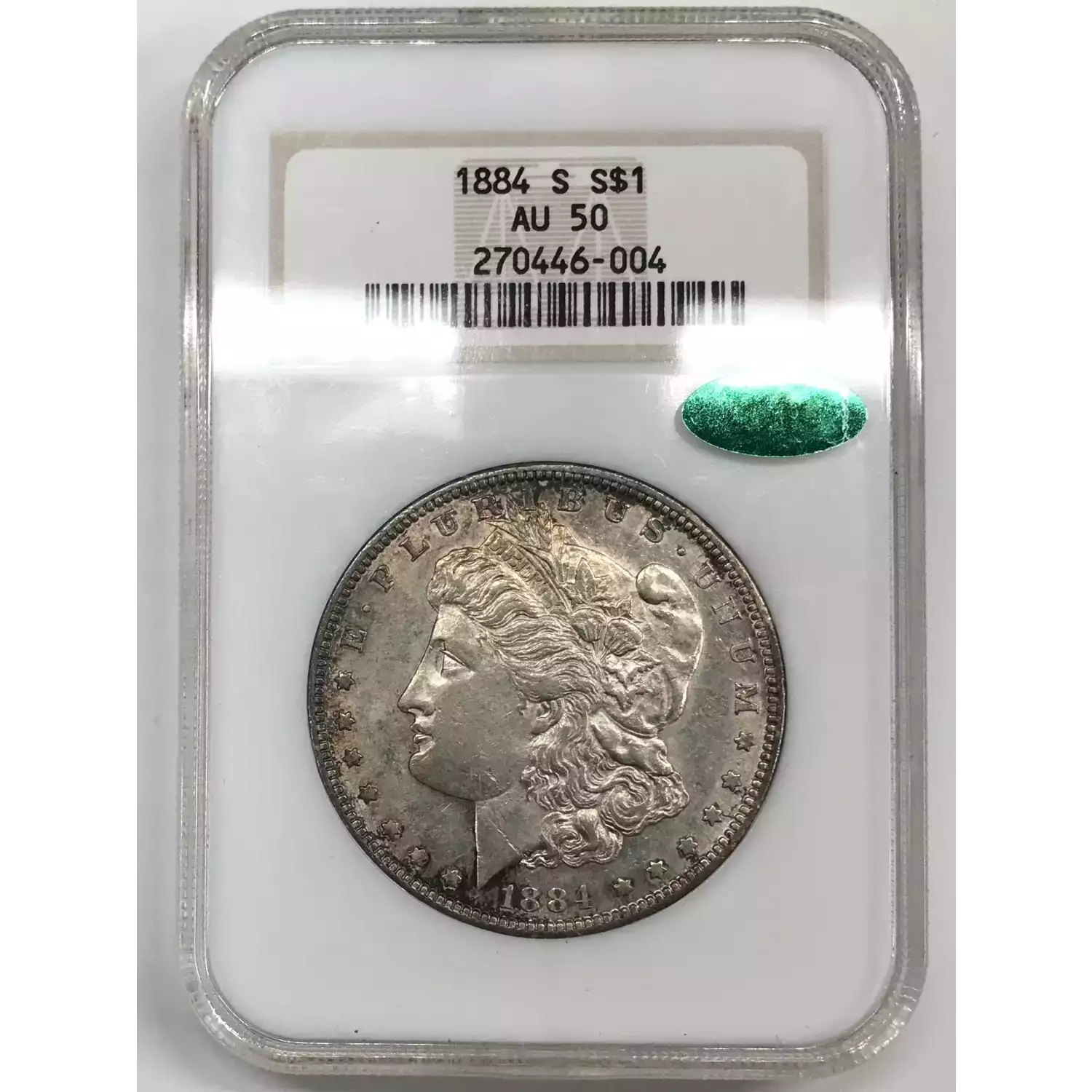 1884-S Morgan Silver Dollar NGC AU-50 CAC - Old Pueblo Coin