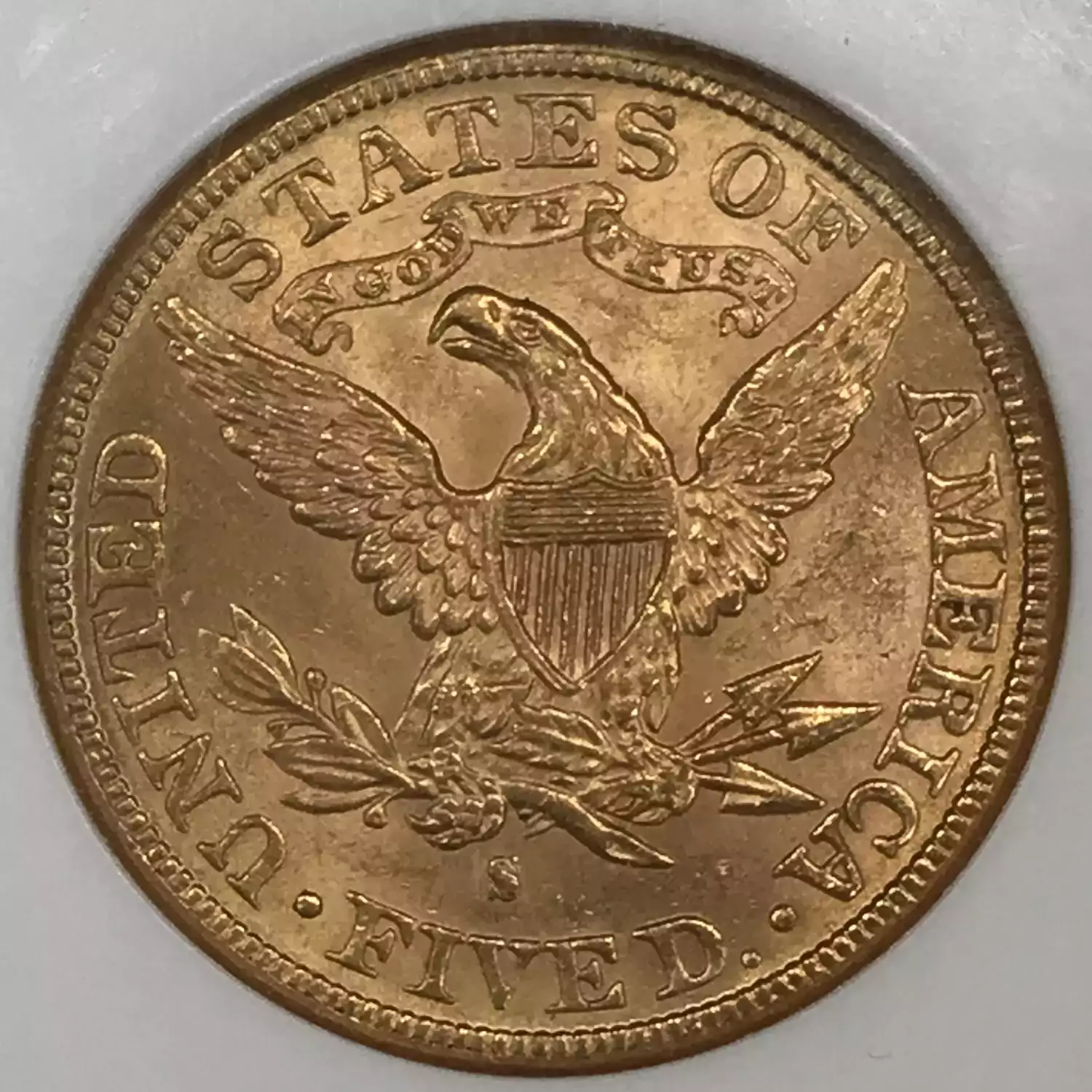1886-S $5 Gold Liberty Head Half Eagle NGC MS-62 - Old Pueblo Coin