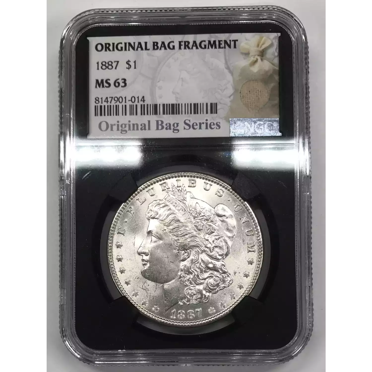 1887 Morgan Silver Dollar NGC MS-63 Original Bag Fragment Series - Old Pueblo Coin