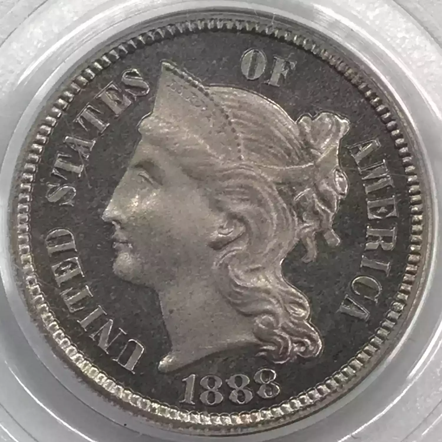 1888 Nickel Three Cent Piece (3CN) PCGS PR-65 CAC Gold - Old Pueblo Coin