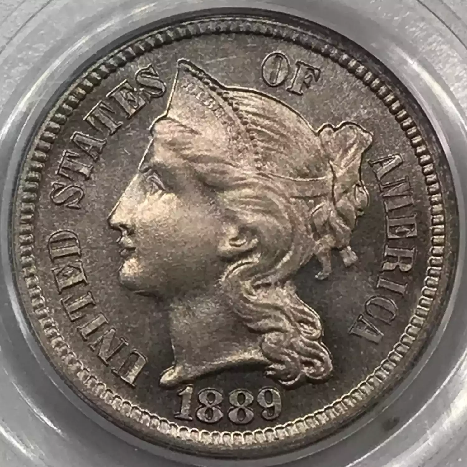 1889 Nickel Three Cent Piece (3CN) PCGS PR-65 CAC - Old Pueblo Coin