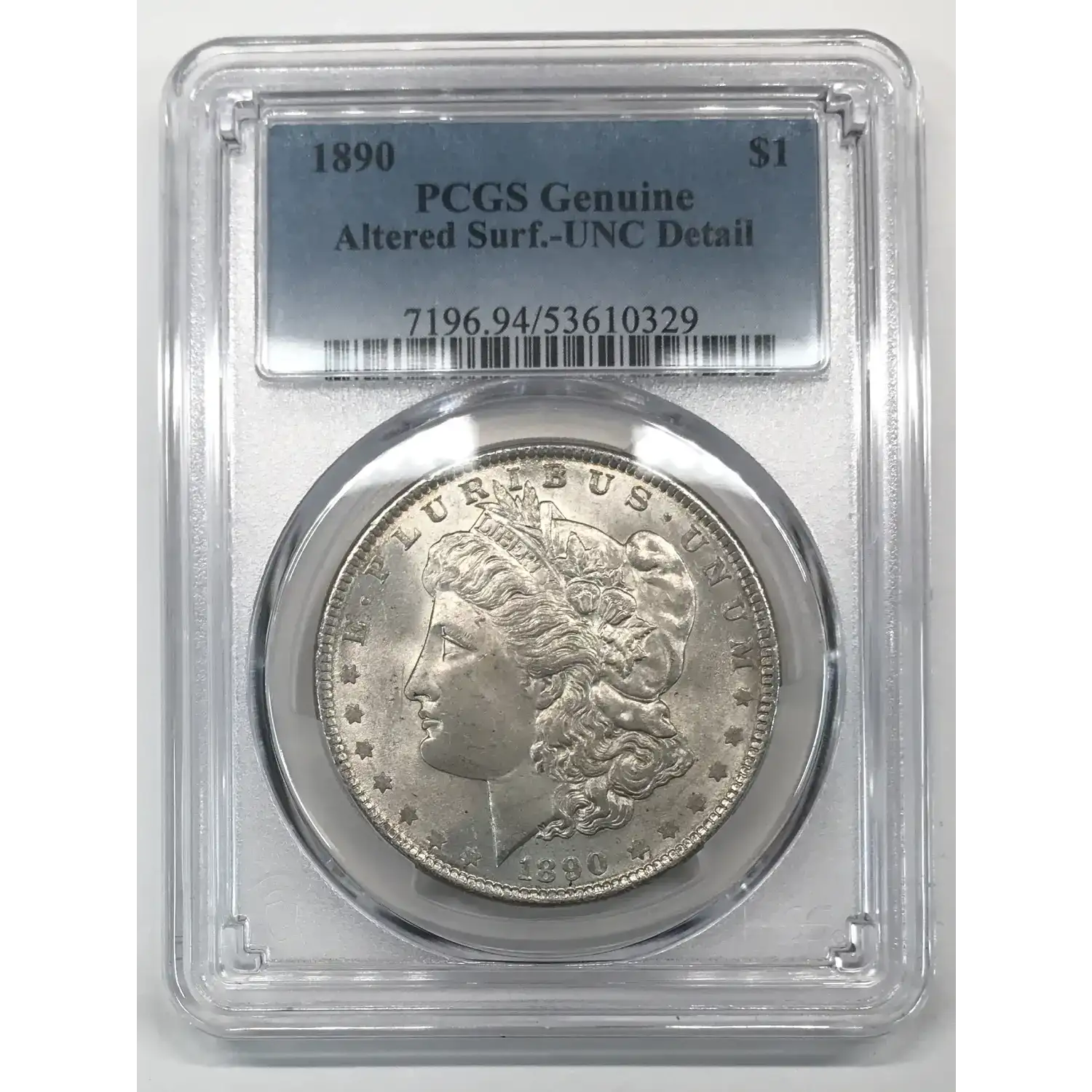 1890 Morgan Silver Dollar PCGS Genuine - UNC Details (94 - Altered Surf ...