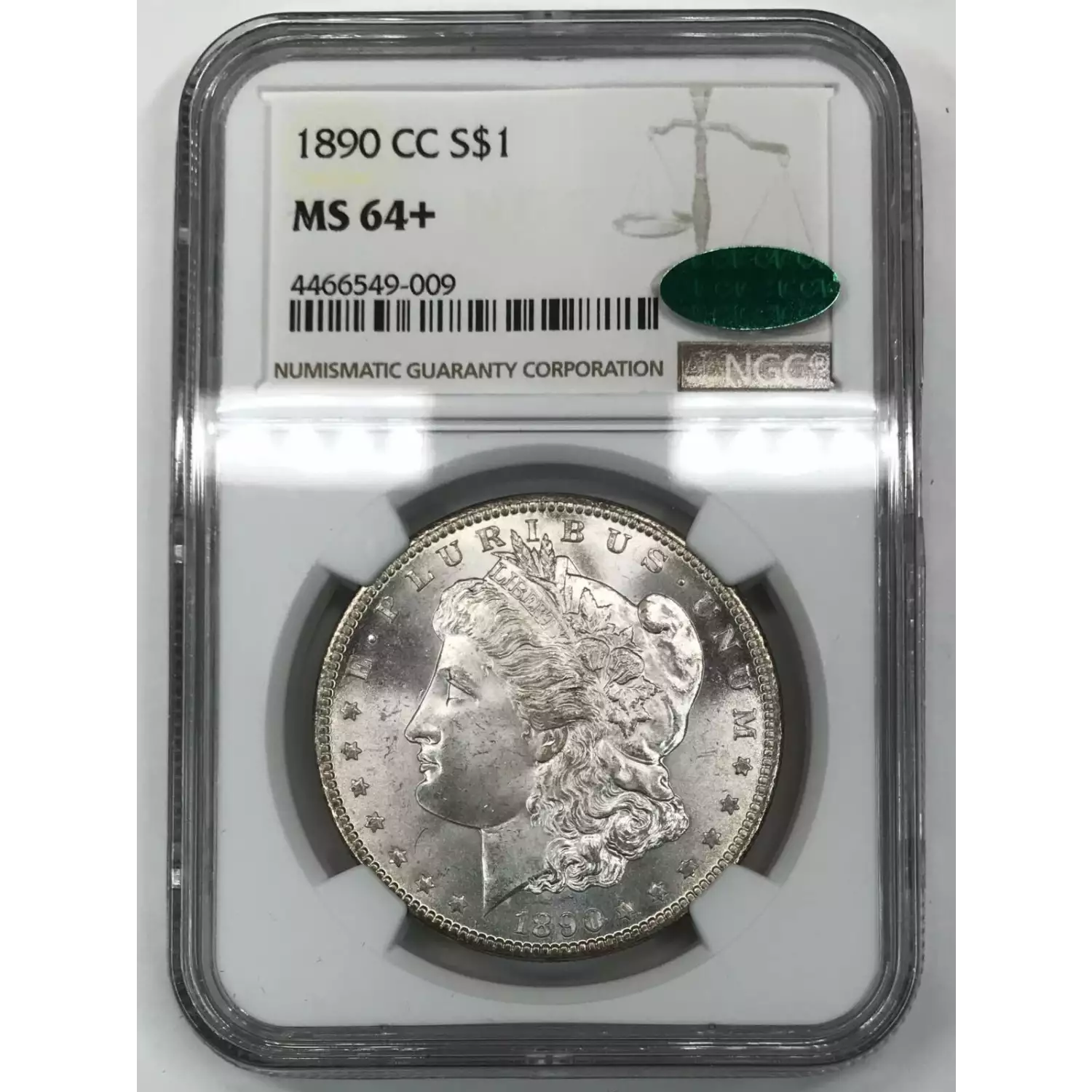 1890-CC Morgan Silver Dollar NGC MS-64+ CAC - Old Pueblo Coin