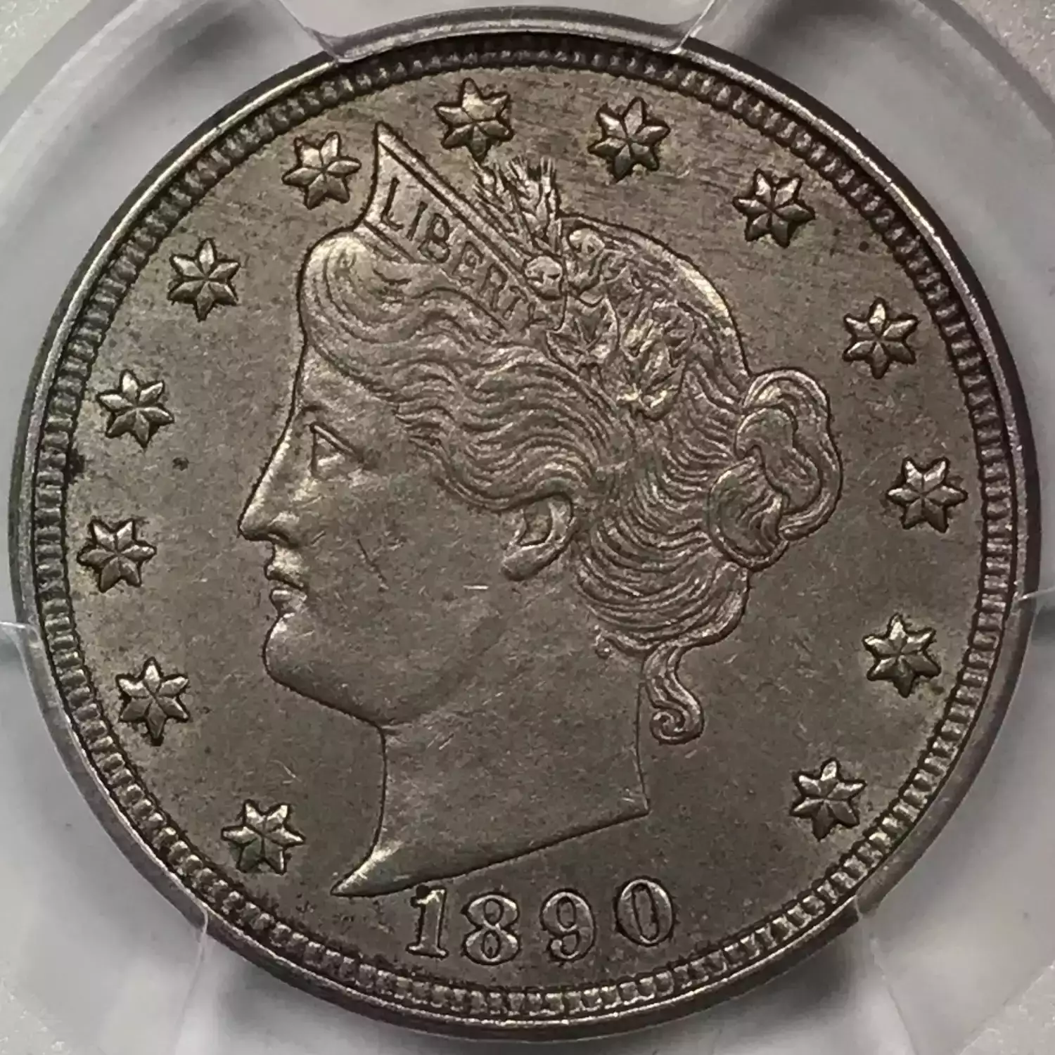 1890 Liberty Head V Nickel PCGS AU-50 - Old Pueblo Coin