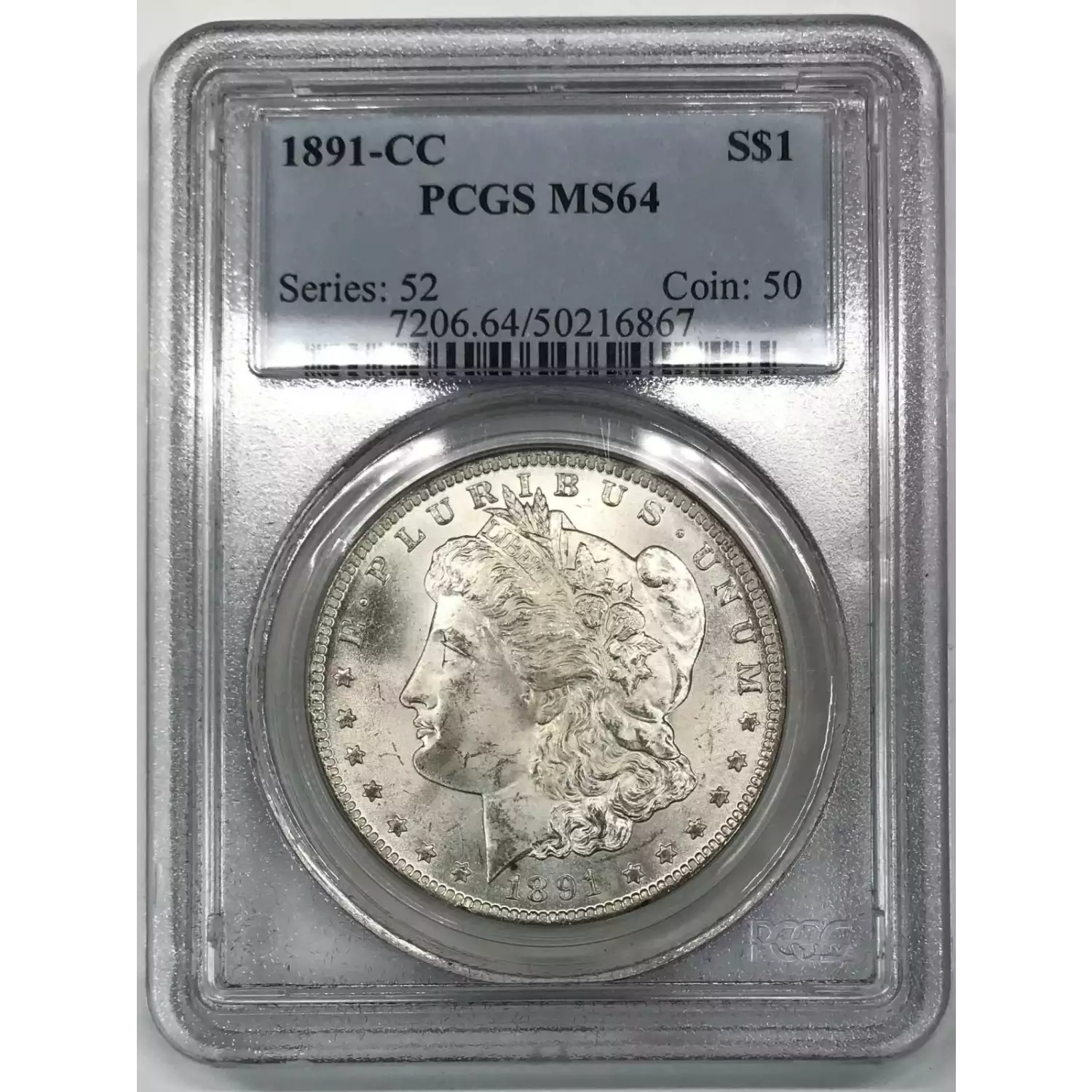 1891-CC Morgan Silver Dollar PCGS MS-64 TOP 100 VAM-3 Spitting Eagle - Old Pueblo Coin