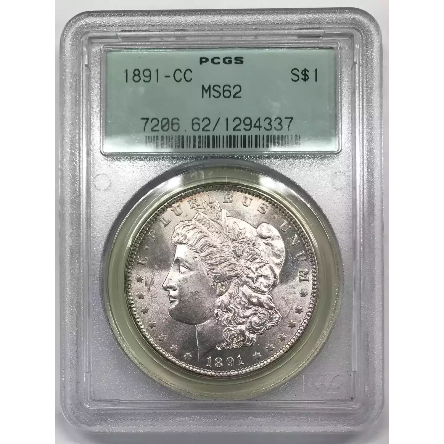 1891-CC Morgan Silver Dollar PCGS MS-62 TOP 100 VAM-3 Spitting Eagle - Old Pueblo Coin