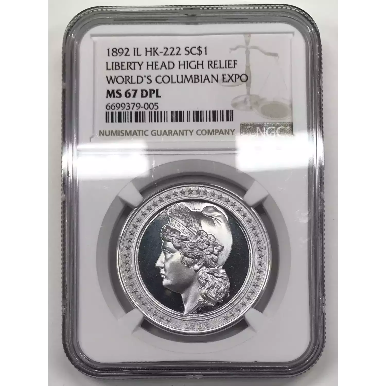 1892-IL So-Called Dollar NGC MS-67 DPL LIBERTY HEAD HIGH RELIEF WORLD'S ...