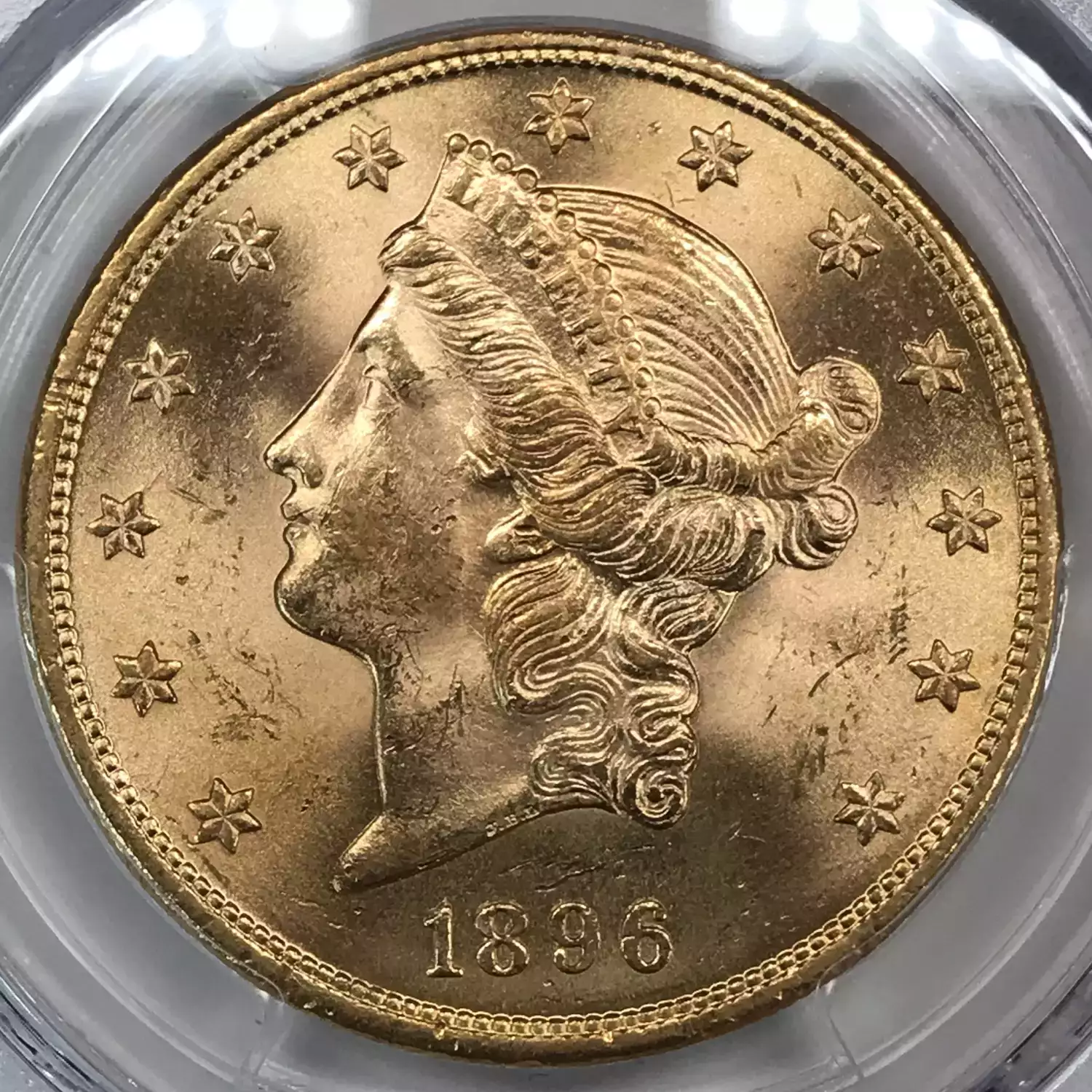 1896 Liberty Head $20 Gold Double Eagle PCGS MS-63 - Old Pueblo Coin