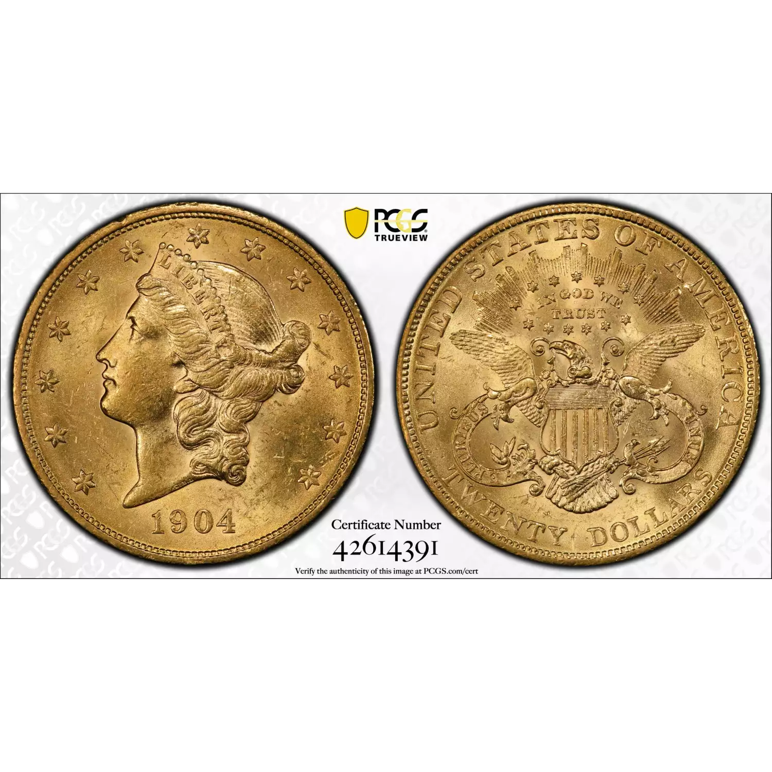 1904 Liberty Head $20 Gold Double Eagle PCGS MS-61 - Old Pueblo Coin