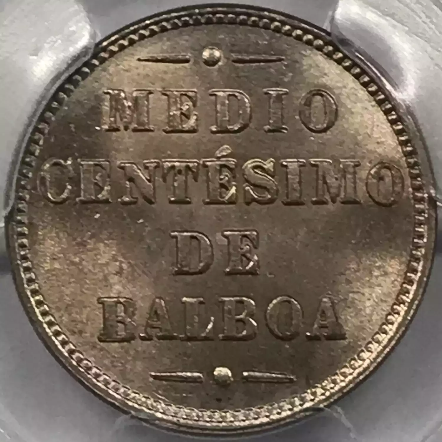 1907 PANAMA Copper-Nickel 1/2 CENTESIMO PCGS MS-64 Doubled Die Reverse ...