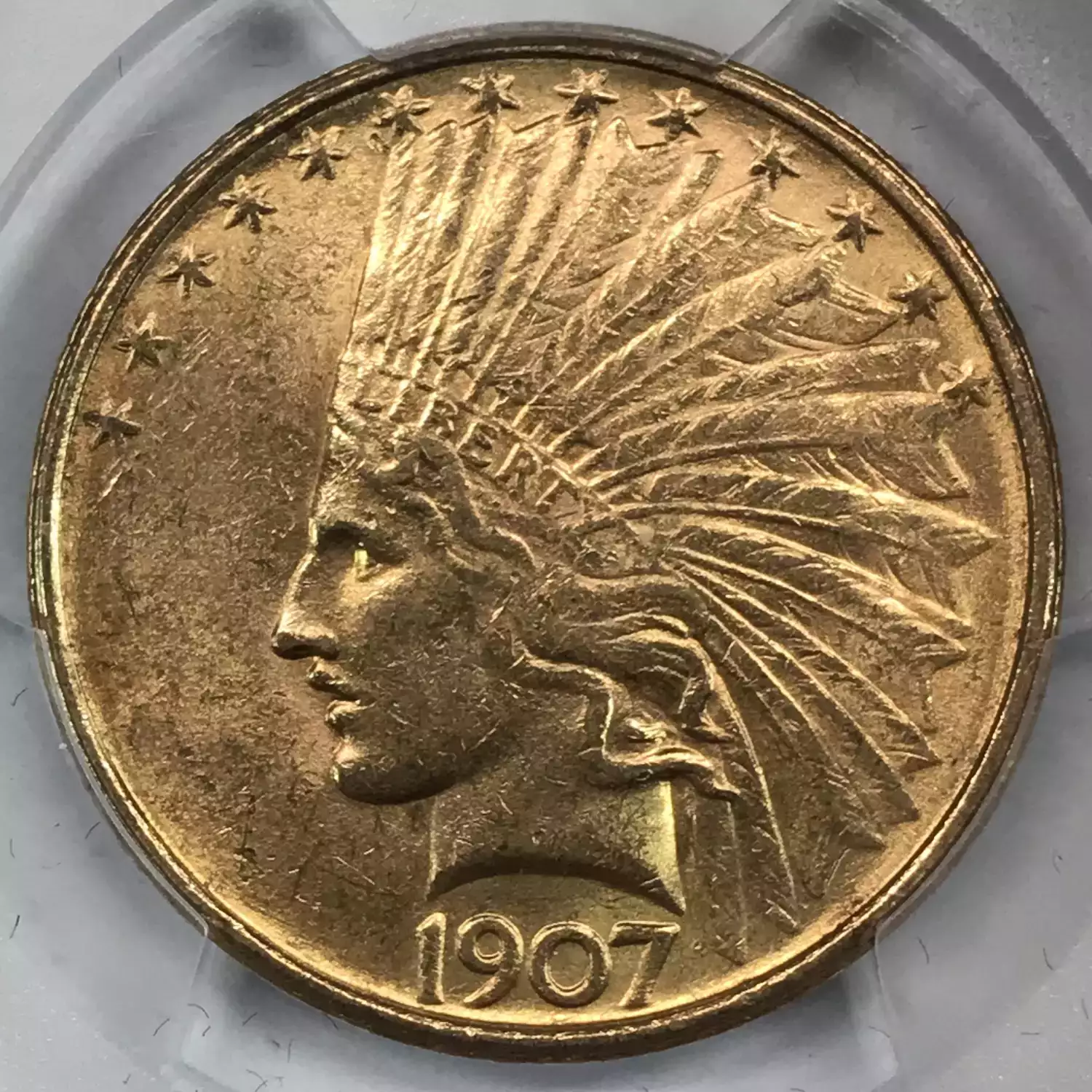 1907 $10 Gold Indian Head Eagle PCGS MS-62 Indian - Old Pueblo Coin