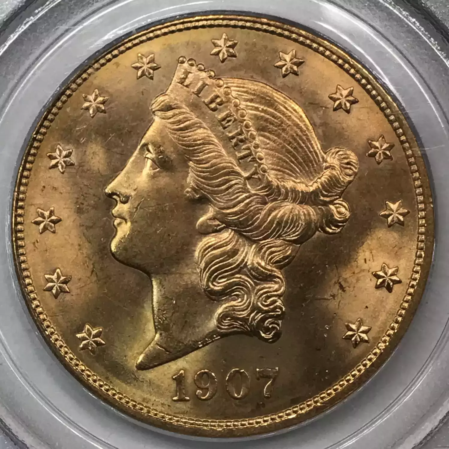 1907-D Liberty Head $20 Gold Double Eagle PCGS MS-65 - Old Pueblo Coin