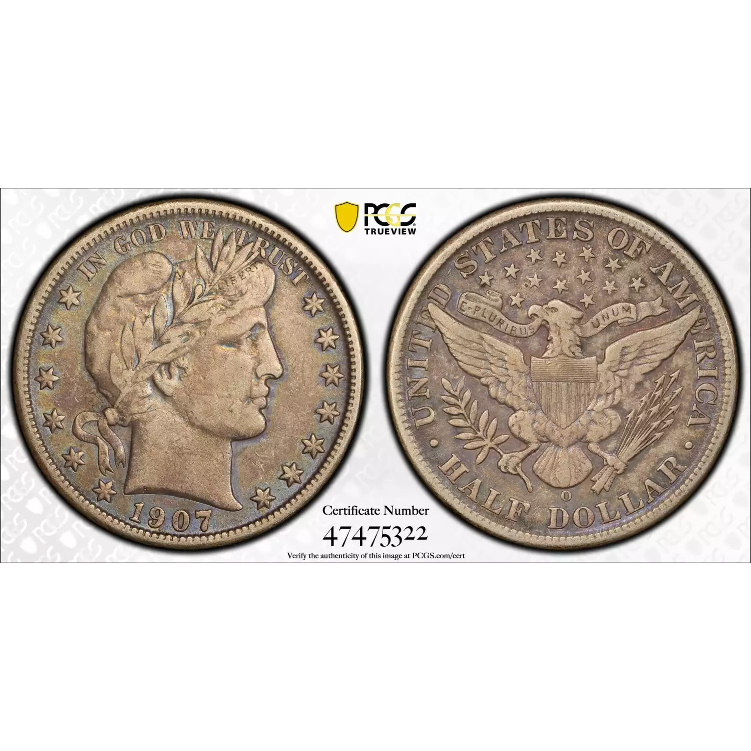 1907-O Barber Half Dollar PCGS VF-30 - Old Pueblo Coin