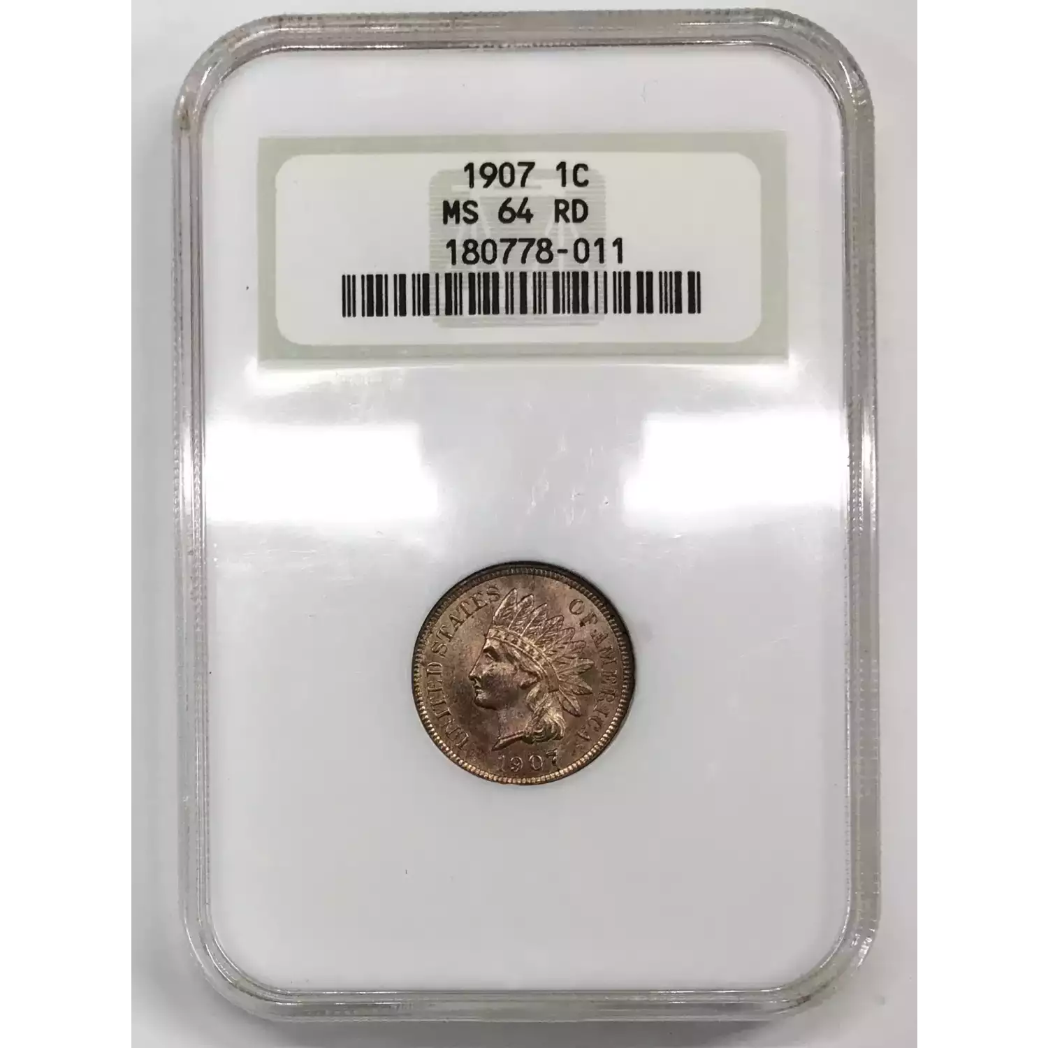 1907 Indian Head Cent NGC MS-64 RD - Old Pueblo Coin