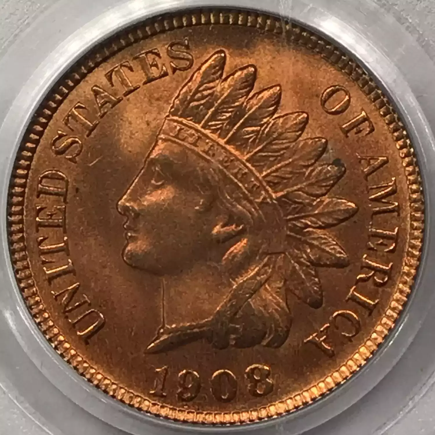 1908 Indian Head Cent PCGS MS-65 RD CAC - Old Pueblo Coin