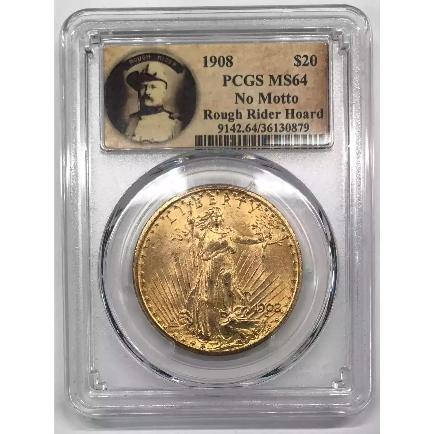 1908 Saint Gaudens $20 Gold Double Eagle PCGS MS-64 No Motto - Old Pueblo Coin