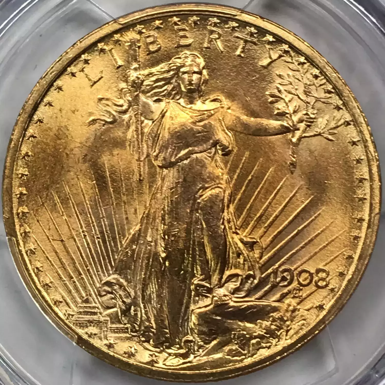 1908 Saint Gaudens $20 Gold Double Eagle PCGS MS-65 No Motto - Old ...