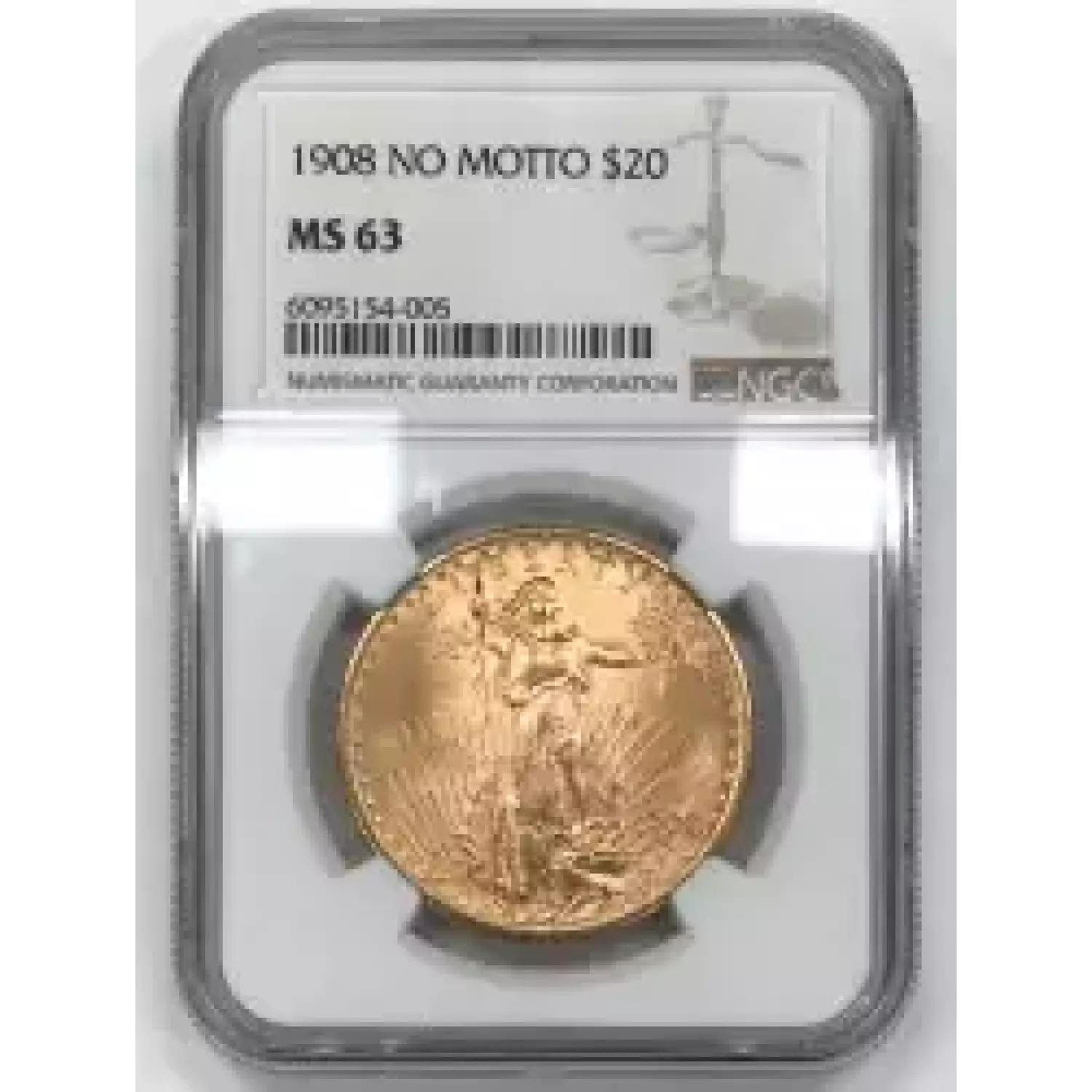 1908 Saint Gaudens $20 Gold Double Eagle NGC MS-63 No Motto - Old ...