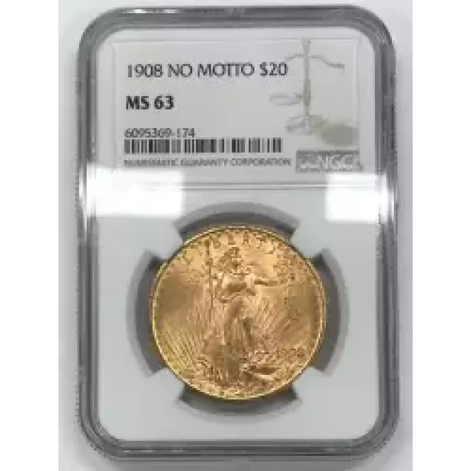 1908 Saint Gaudens $20 Gold Double Eagle NGC MS-63 No Motto - Old Pueblo Coin