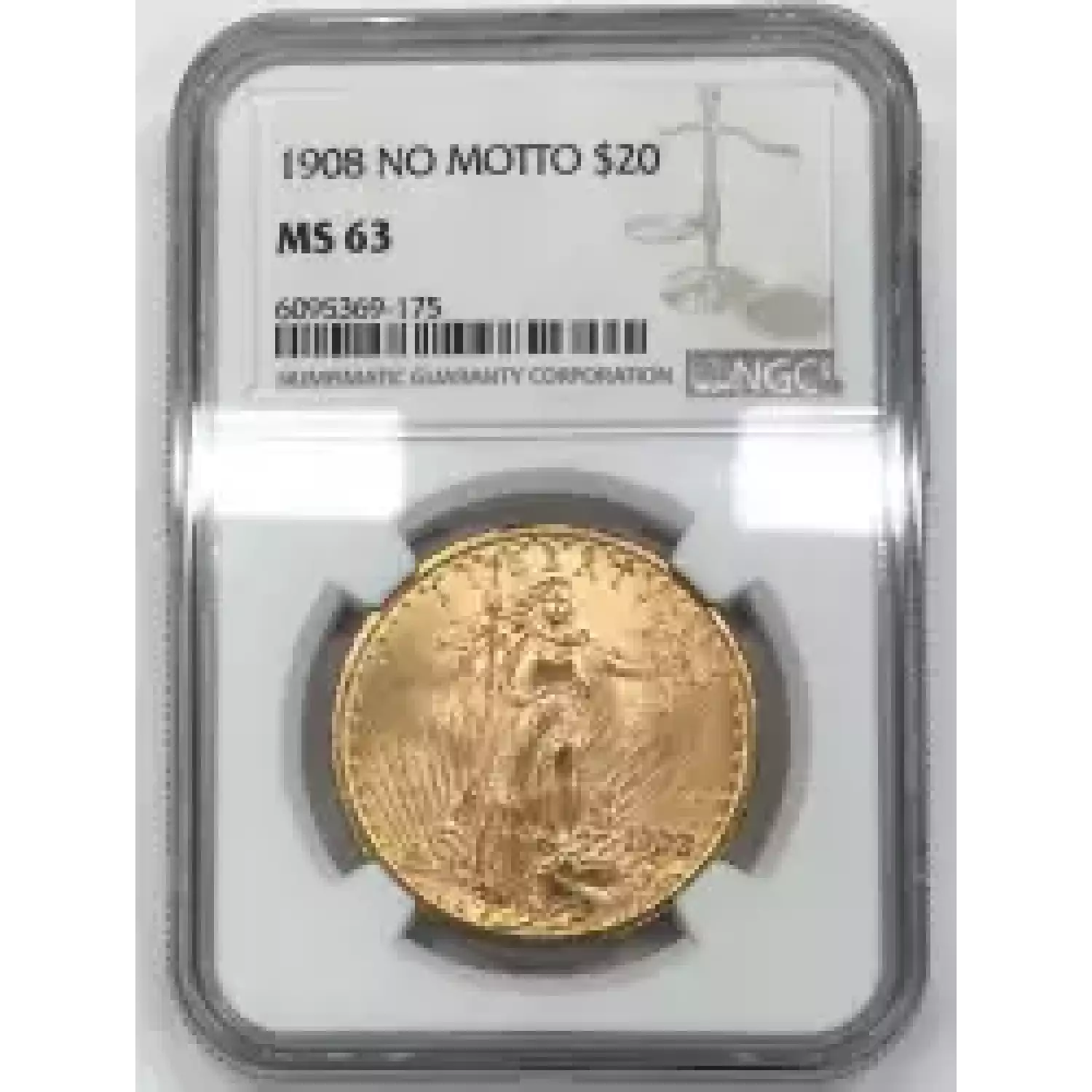 1908 Saint Gaudens $20 Gold Double Eagle NGC MS-63 No Motto - Old Pueblo Coin