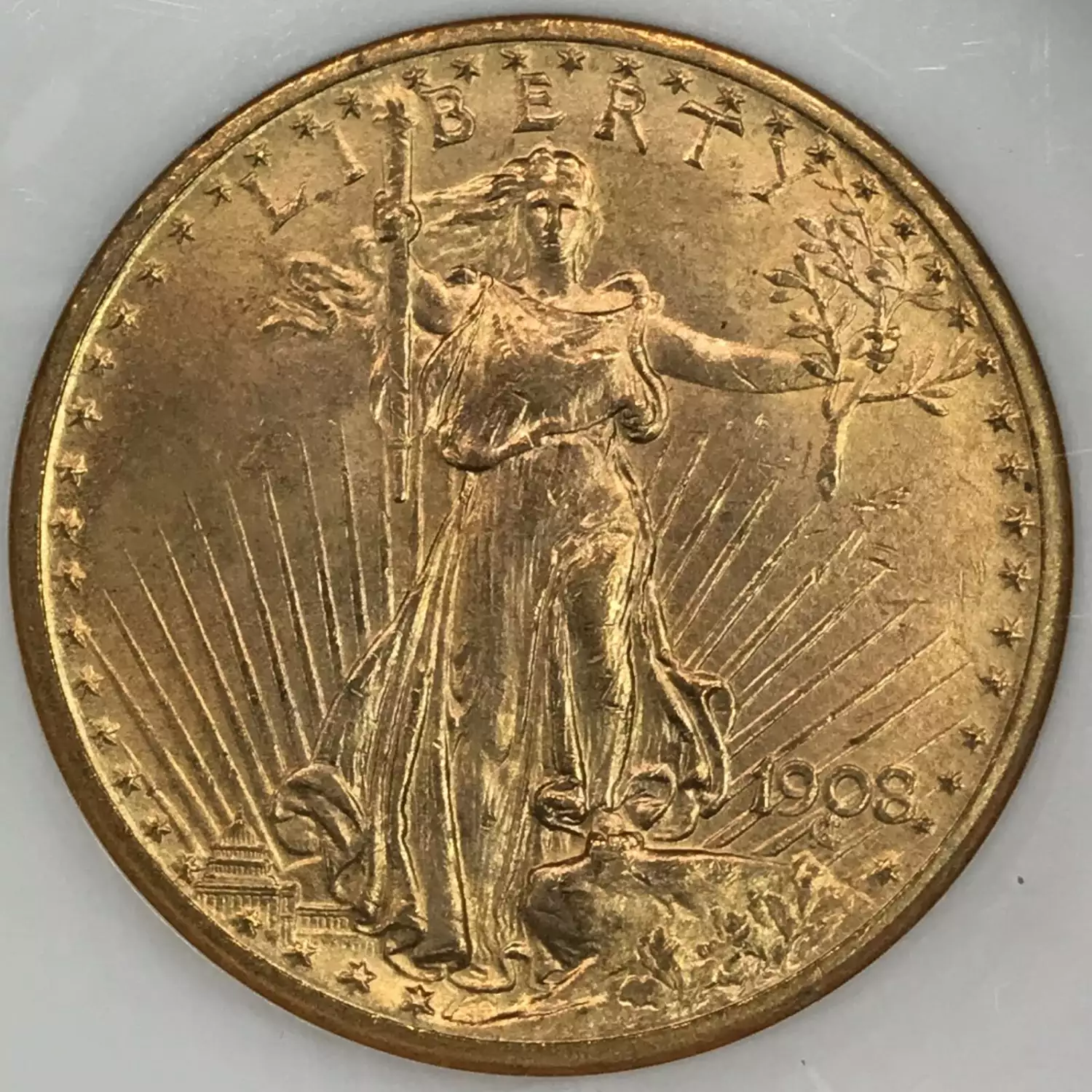 1908 Saint Gaudens $20 Gold Double Eagle NGC MS-64 No Motto - Old ...
