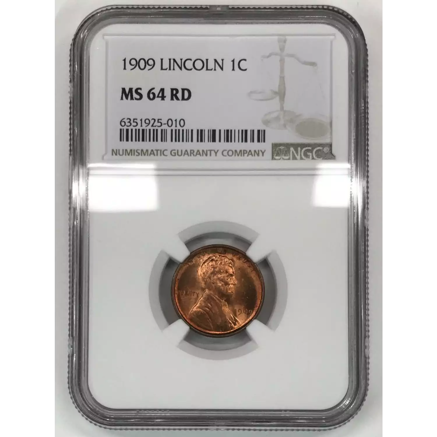 1909 Lincoln Wheat Cent NGC MS-64 RD - Old Pueblo Coin