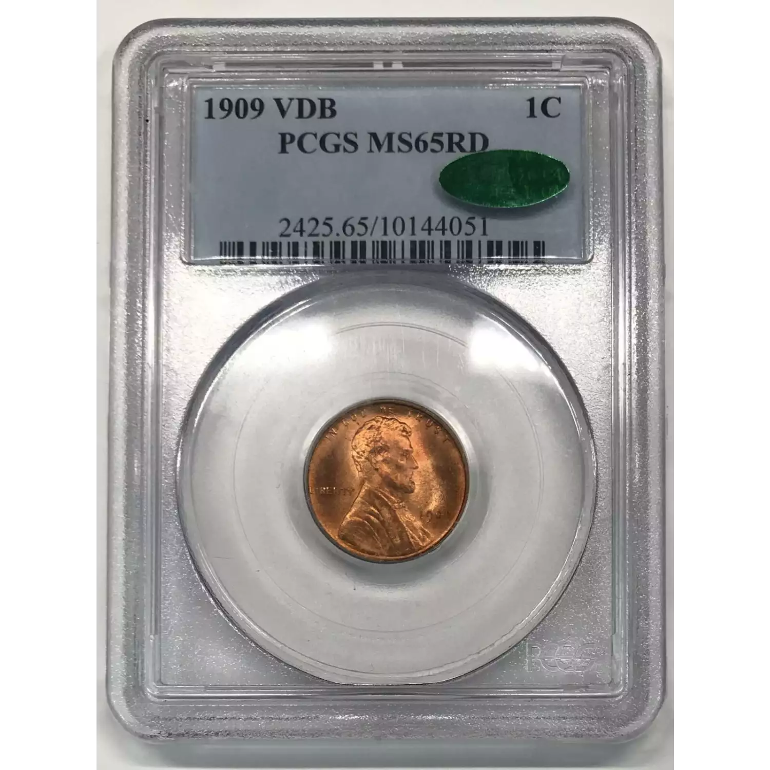 1909 Lincoln Wheat Cent PCGS MS-65 RD VDB CAC - Old Pueblo Coin