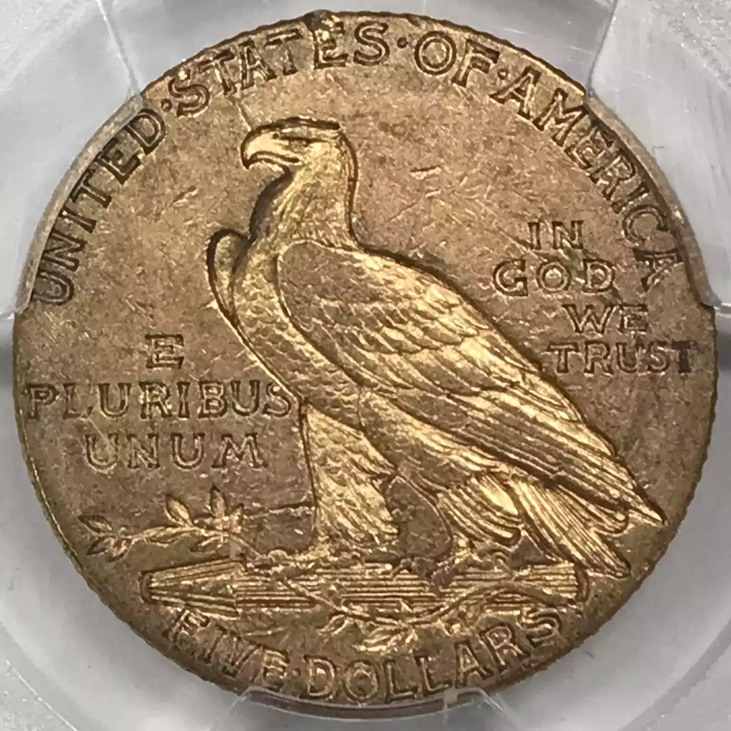 1910-D $5 Gold Indian Head Half Eagle PCGS AU-58 - Old Pueblo Coin