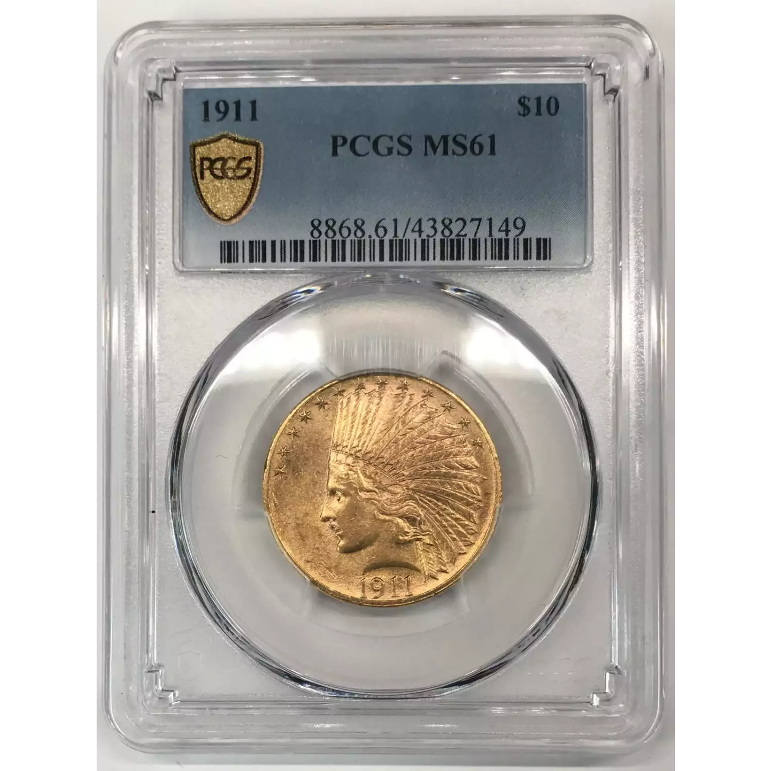 1911 $10 Gold Indian Head Eagle PCGS MS-61 - Old Pueblo Coin