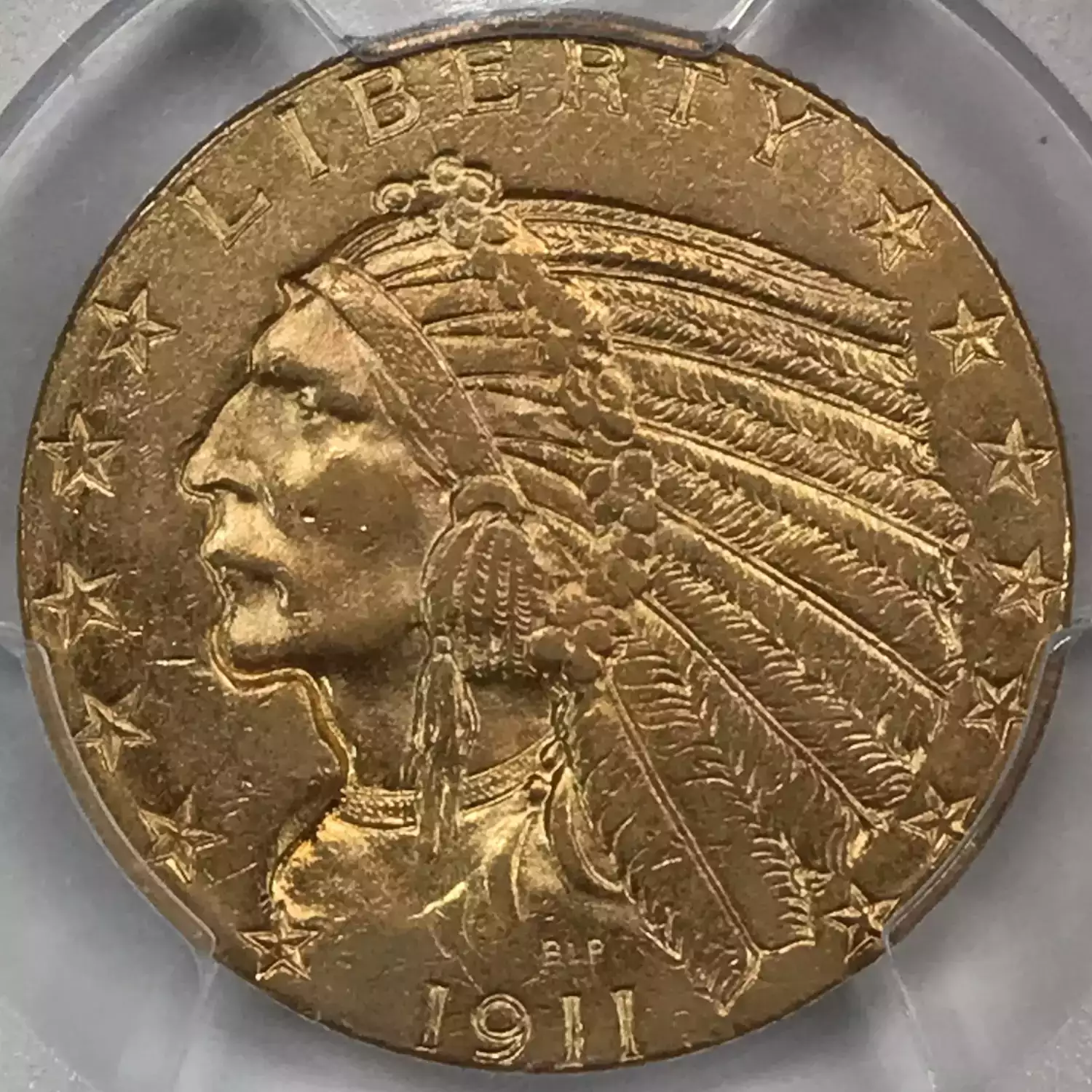 1911 $5 Gold Indian Head Half Eagle PCGS AU-58 - Old Pueblo Coin