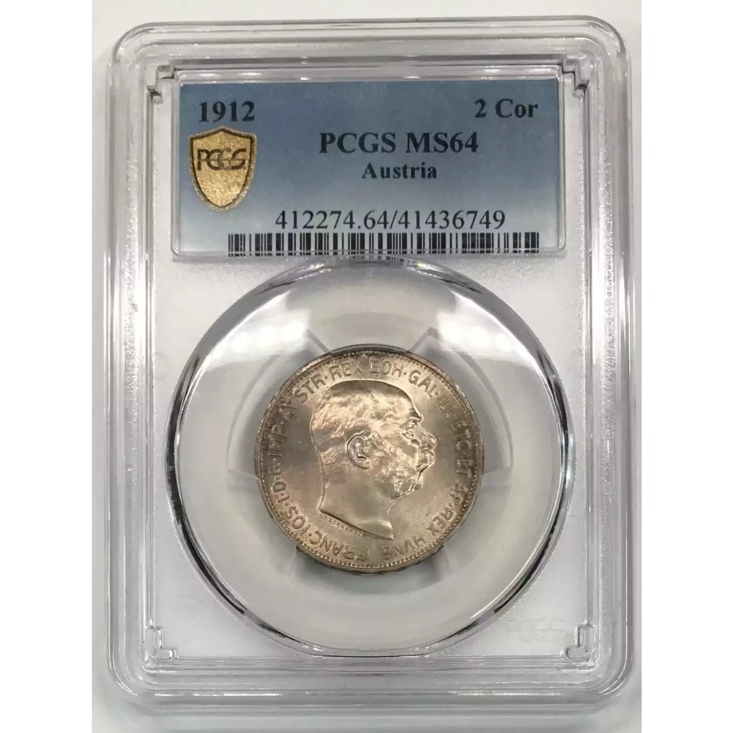 1912 AUSTRIA Silver 2 CORONA PCGS MS-64 - Old Pueblo Coin