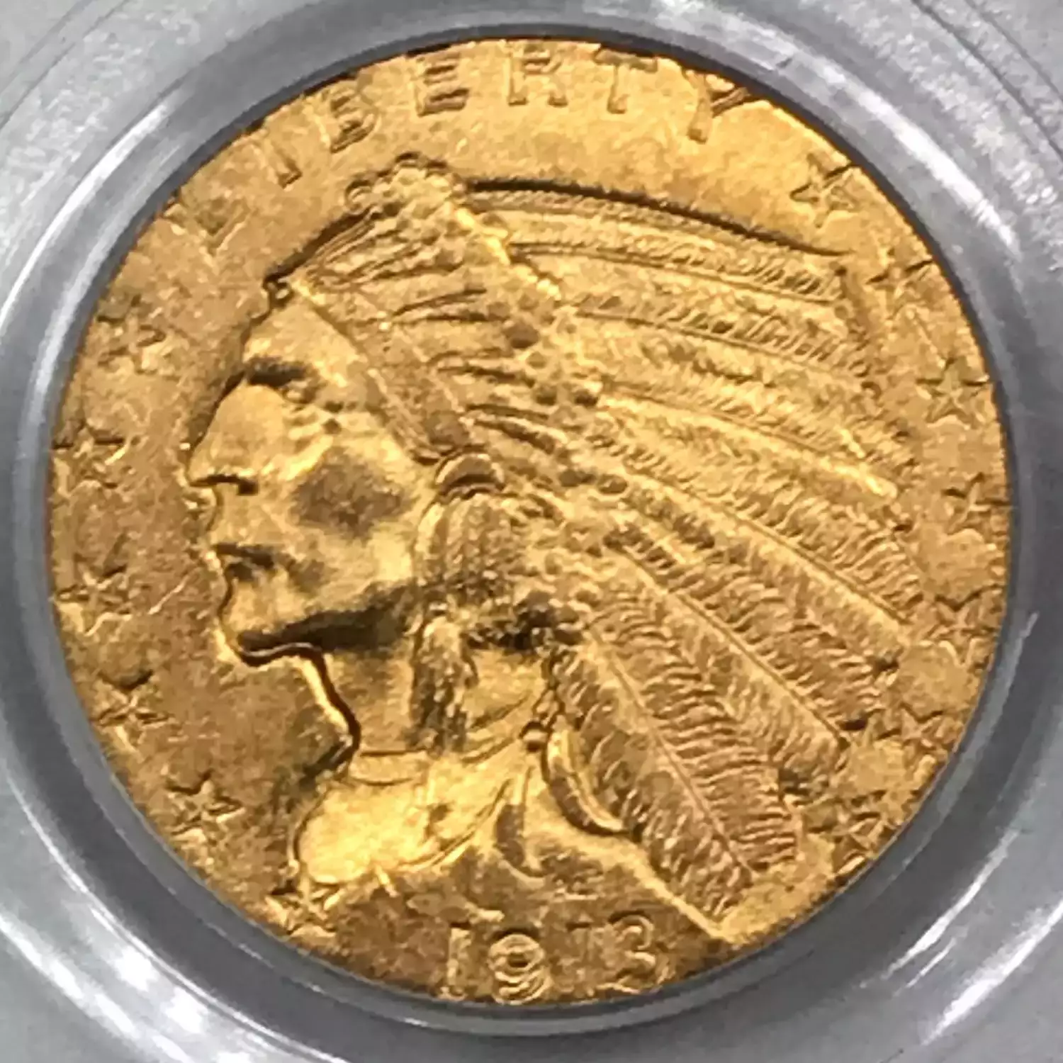 1913 $2.50 Gold Indian Head Quarter Eagle PCGS MS-62 - Old Pueblo Coin