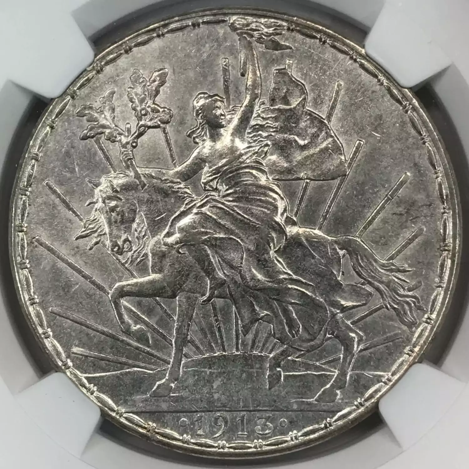 1913 Mexico Silver Caballito Peso NGC AU-58 - Old Pueblo Coin