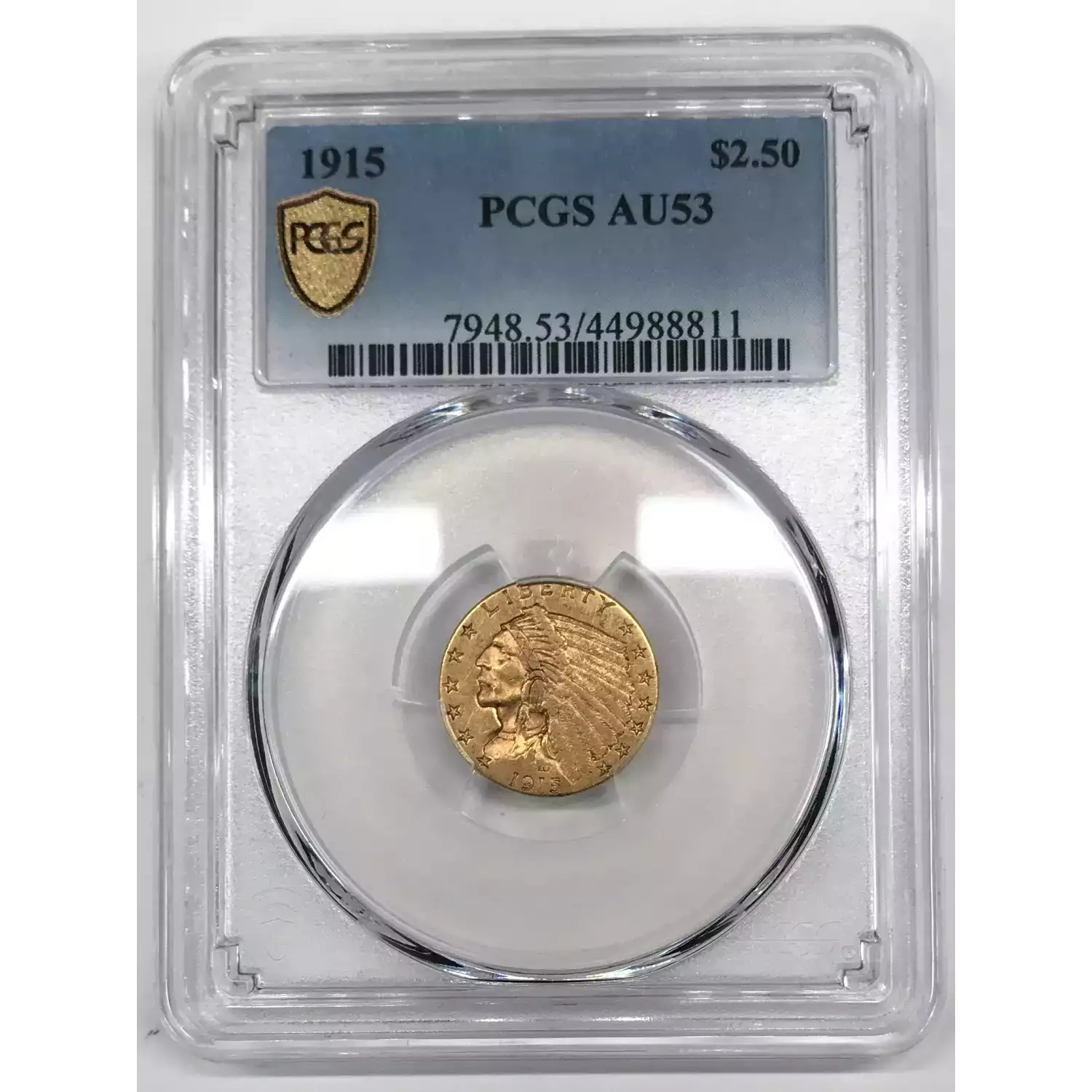 1915 $2.50 Gold Indian Head Quarter Eagle PCGS AU-53 - Old Pueblo Coin