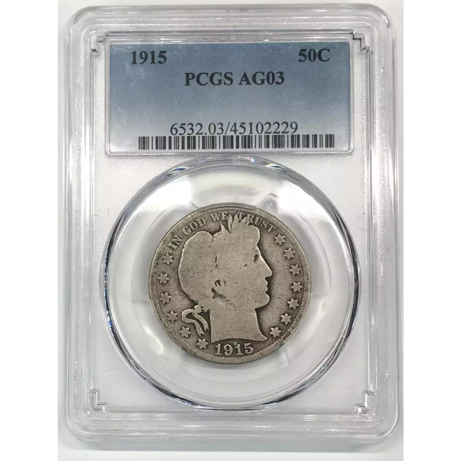 1915 Barber Half Dollar PCGS AG-3 - Old Pueblo Coin