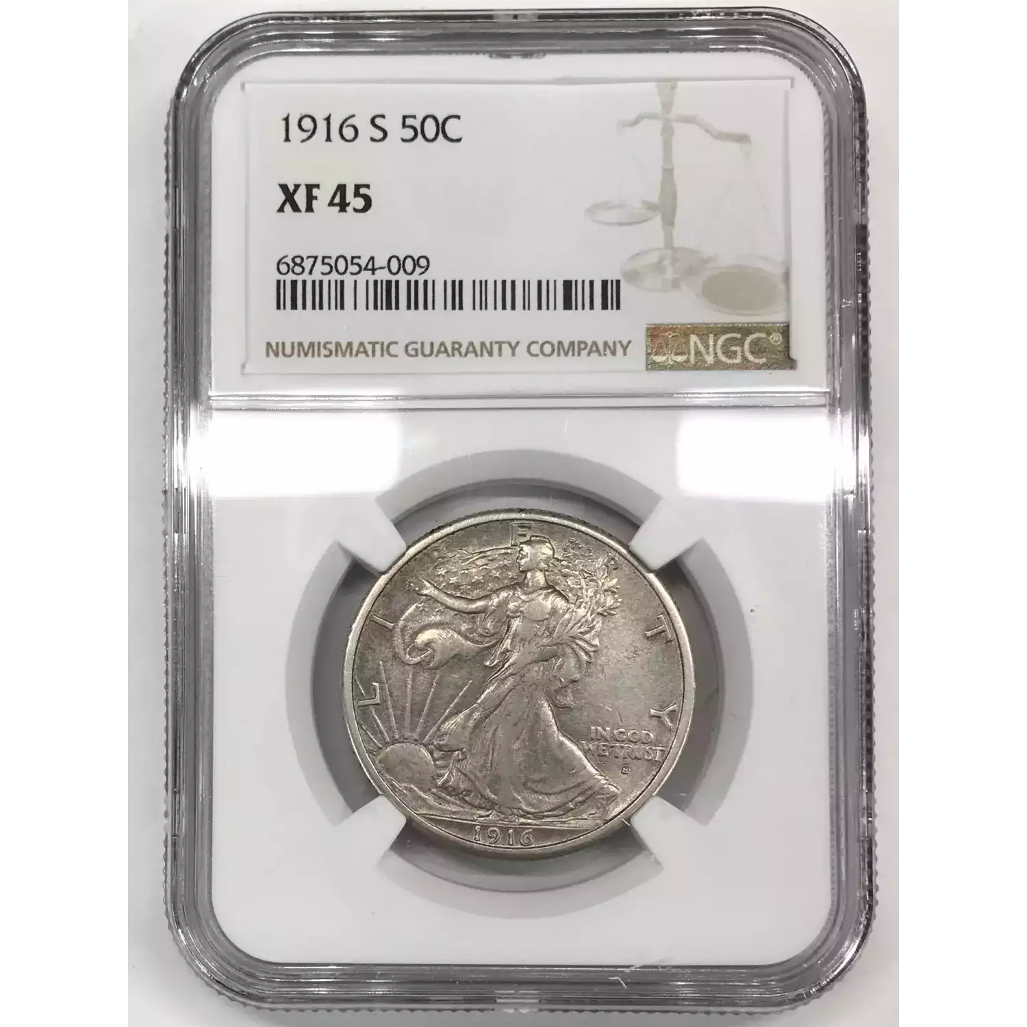 1916-S Walking Liberty Half Dollar NGC XF-45 - Old Pueblo Coin