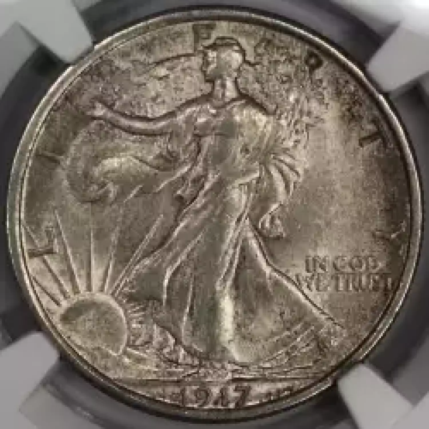 1917-D Walking Liberty Half Dollar NGC AU-58 Reverse - Old Pueblo Coin