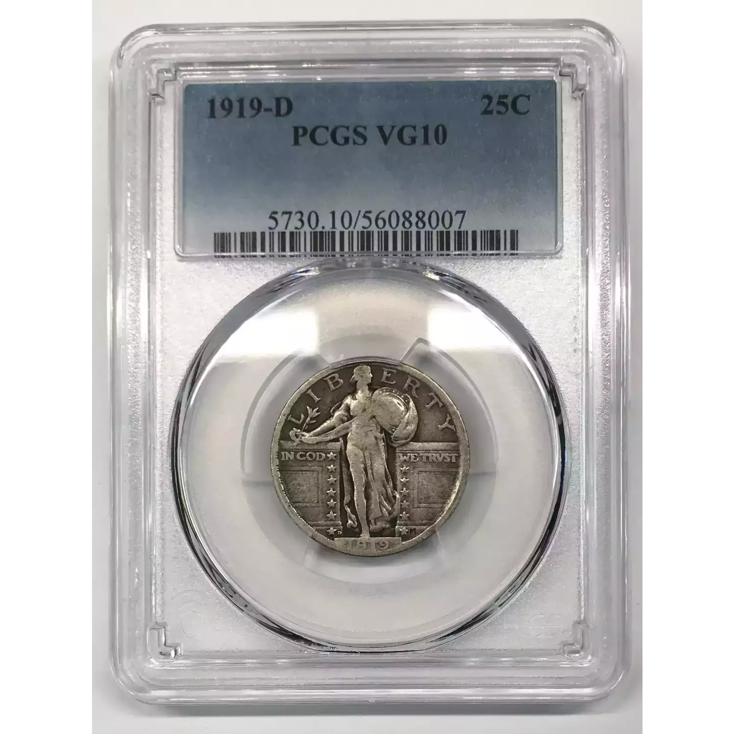 1919-D Standing Liberty Quarter PCGS VG-10 - Old Pueblo Coin