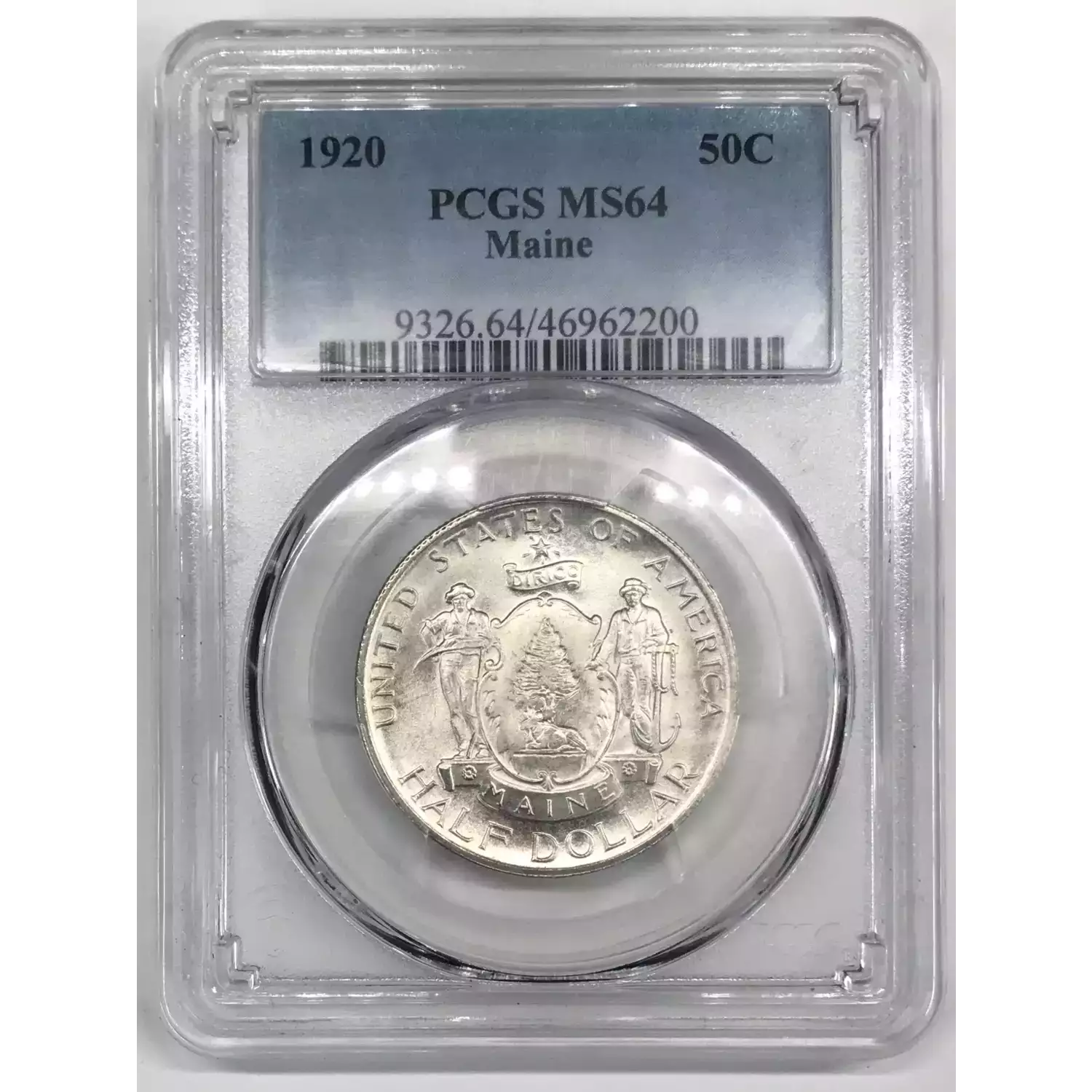 1920 Maine Centennial Commemorative Half Dollar PCGS MS-64 Maine - Old ...
