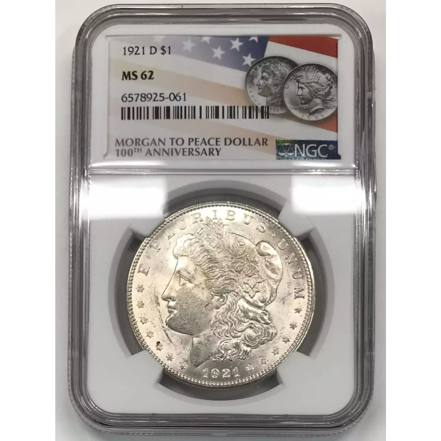 1921-D Morgan Silver Dollar NGC MS-62 - Old Pueblo Coin