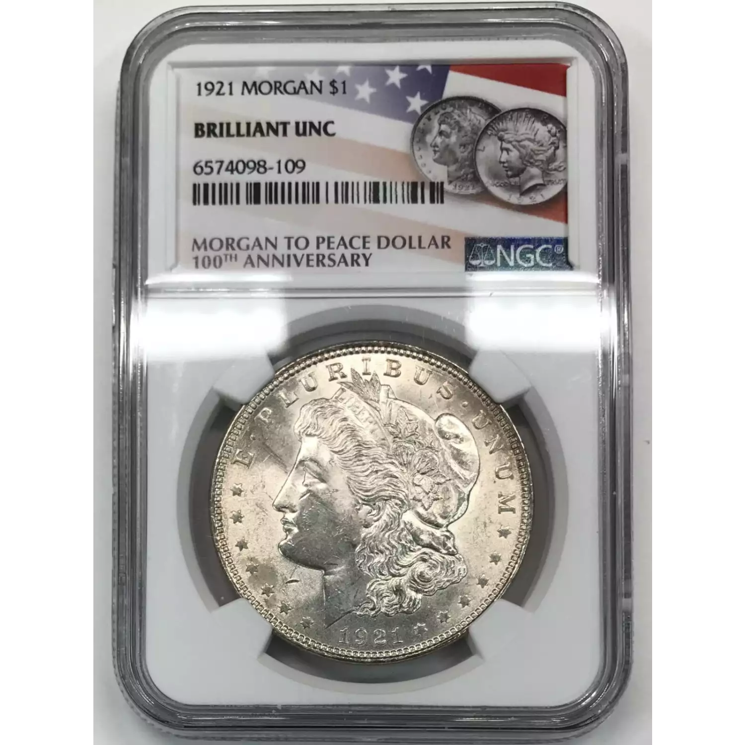 1921 Morgan Silver Dollar NGC BRILLIANT-UNC - Old Pueblo Coin