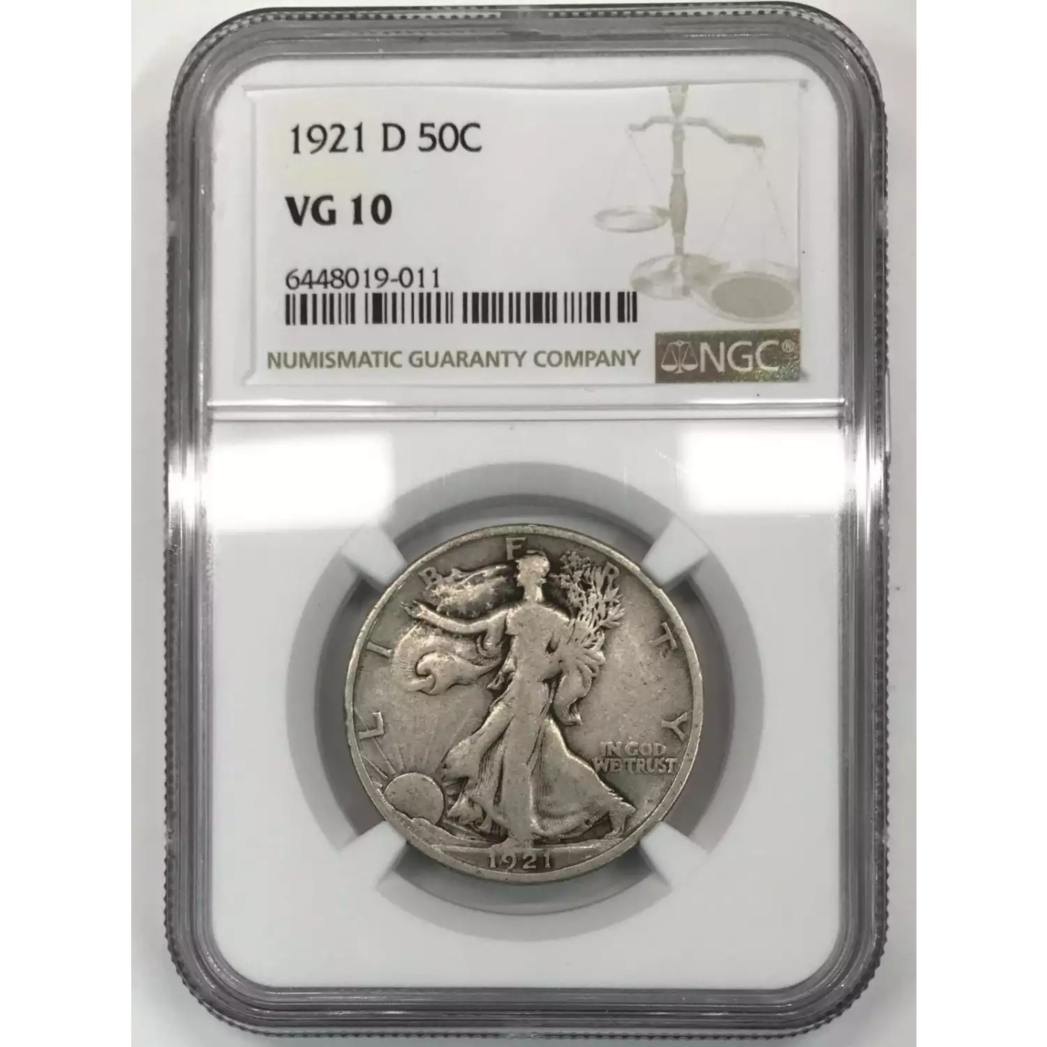1921-D Walking Liberty Half Dollar NGC VG-10 - Old Pueblo Coin