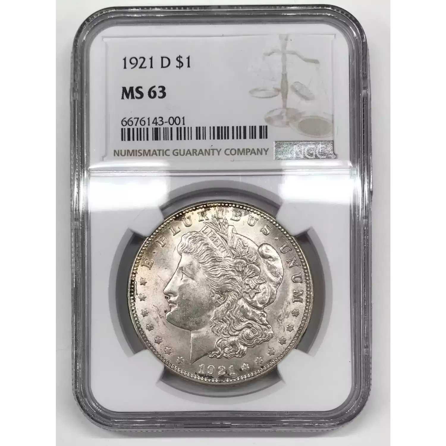 1921-D Morgan Silver Dollar NGC MS-63 WOW! VAM-1U Die Gouge E & Wreath VSS - Old Pueblo Coin