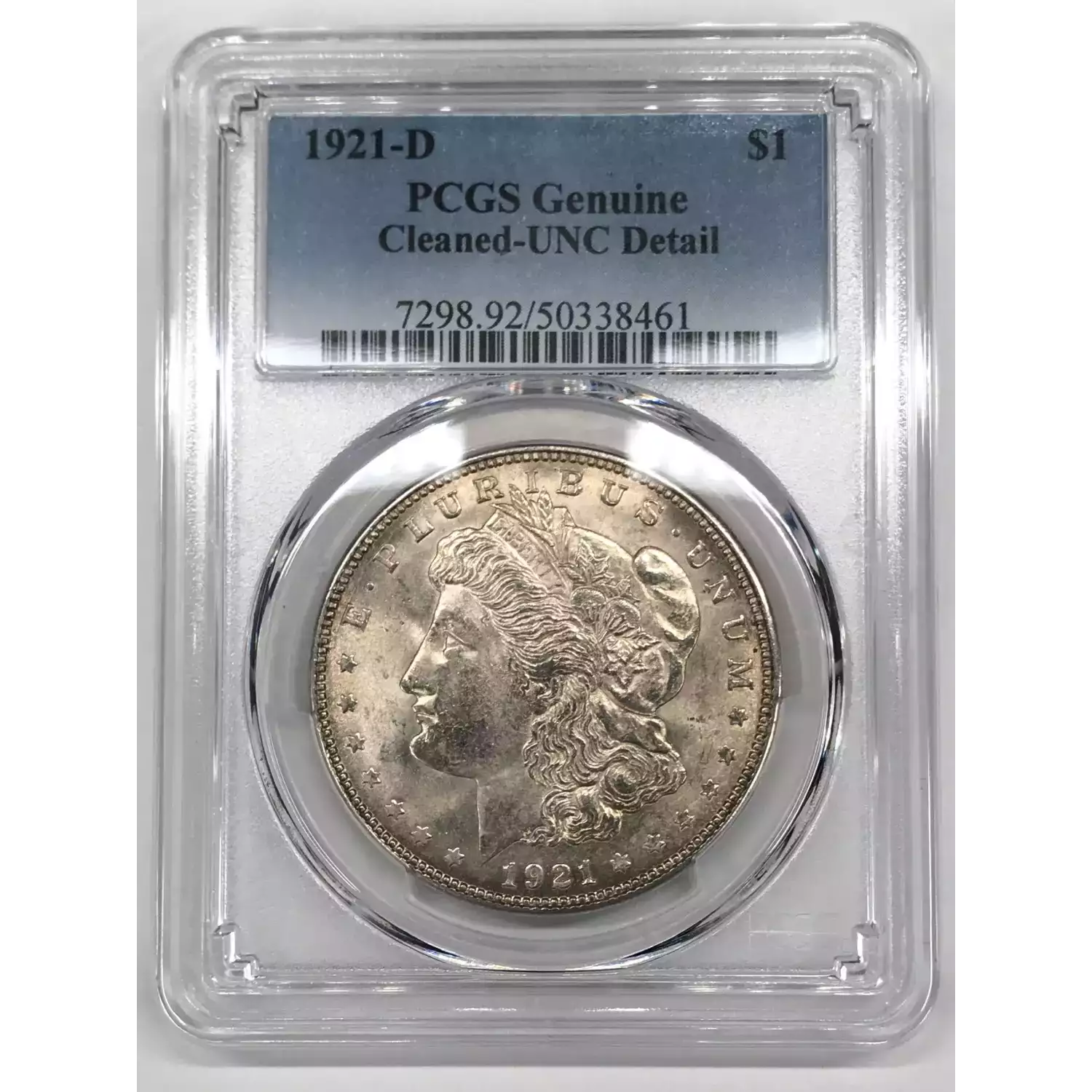 1921-D Morgan Silver Dollar PCGS Genuine - UNC Details (92 - Cleaned) - Old Pueblo Coin