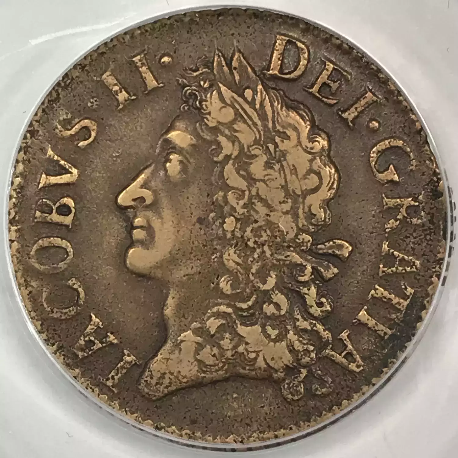 1690 IRELAND Brass 1/2 CROWN ANACS VF-30 May, Gun Money S-6580B - Old ...