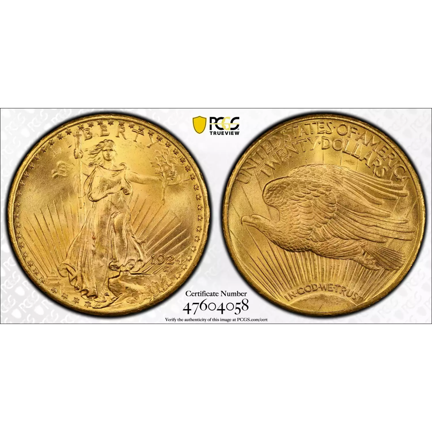 1924 Saint Gaudens $20 Gold Double Eagle PCGS MS-64+ - Old Pueblo Coin